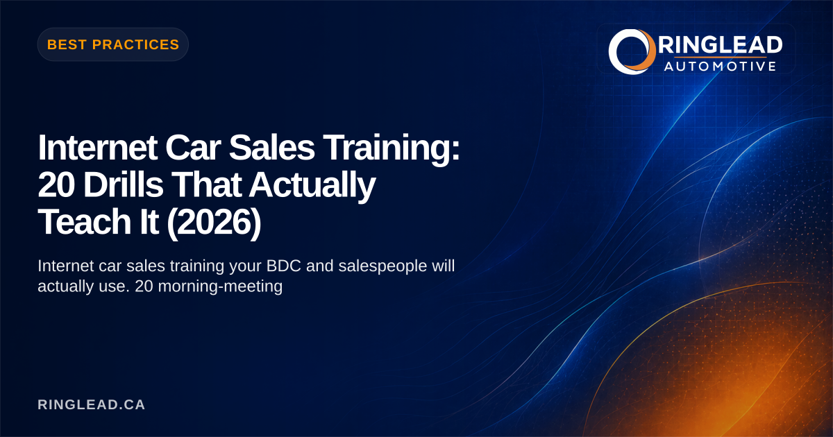 Internet Car Sales Training: 20 Drills That Actually Teach It (2026)